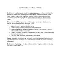 Genes, Culture, and Gender | Lecture notes Social Psychology | Docsity