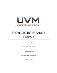 Proyecto integrador etapa 1 | Ejercicios de Estadística Descriptiva | Docsity