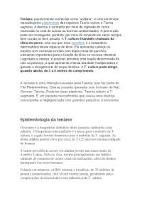 TENIASE E SEU CICLO DE VIDA E REPRODUÇÃO | Resumos Biologia - Docsity