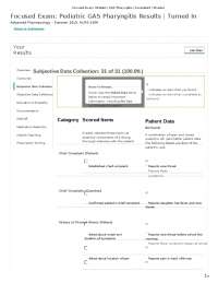 Focused Exam: Pediatric GAS Pharyngitis Results | Turned In | Study ...