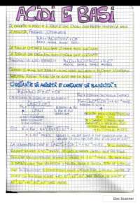Acidi e basi della chimica | Schemi e mappe concettuali di Chimica | Docsity