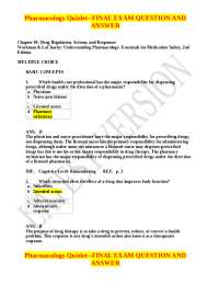 Pharmacology Quizlet--FINAL EXAM QUESTION AND ANSWER | Exams Nursing ...