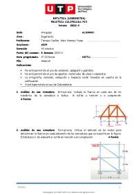 PC3 ESTATICA UTP practica | Exámenes de Estática | Docsity