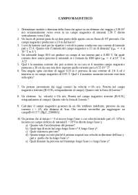 Esercizi campi magnetici | Esercizi di Fisica - Docsity