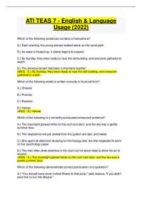ATI TEAS 7 English & Language Usage Latest Version 2022 | Quizzes ...