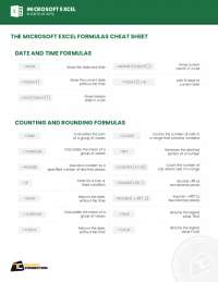 Excel cheat sheet for beginner | Cheat Sheet Accounting | Docsity