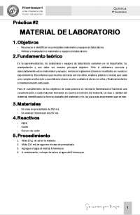 Materiales de laboratorio | Exámenes selectividad de Química - Docsity