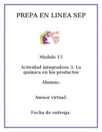 Modulo 15 Actividad integradora 3. La química en los productos | Ejercicios de Matemáticas ...