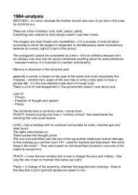 1984 George Orwell Analysis | Appunti di Inglese - Docsity