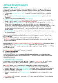 ARTHUR SCHOPENHAUER (riassunto dettagliato) | Schemi e mappe concettuali di Filosofia | Docsity
