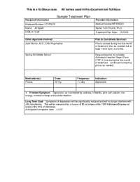 Sample Treatment Plan | Study notes Communication | Docsity