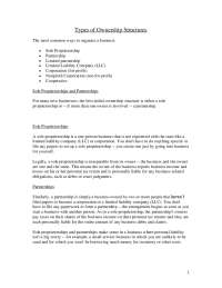 Types of Ownership Structures | Clark University | Exercises Business ...