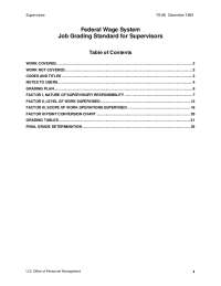 Federal Wage System Job Grading Standard for Supervisors | Lecture ...