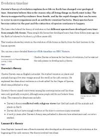 Evolution timeline | Schemes and Mind Maps Theory of Evolution | Docsity