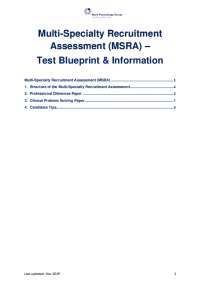 Multi-Specialty Recruitment Assessment (MSRA) – Test ... | Study notes ...