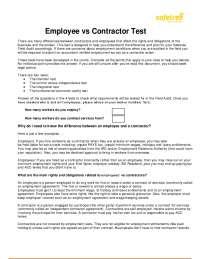 Employee vs Contractor Test | Study notes Business - Docsity