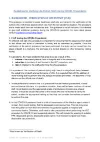 Guidelines for Verifying Life Extinct (VLE) during COVID-19 ...