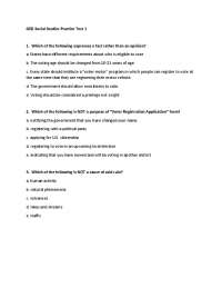 GED Social Studies Practice Test 1 | Schemes and Mind Maps Law | Docsity