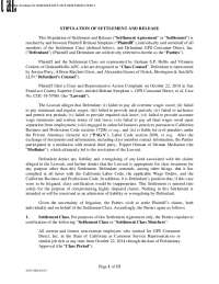 Stipulation of Settlement and Release | Exercises Business | Docsity