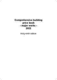 Comprehensive building price book - major works - 2022 | Exercises ...