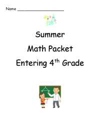 Summer Math Packet Entering 4th Grade | Lecture notes Art | Docsity