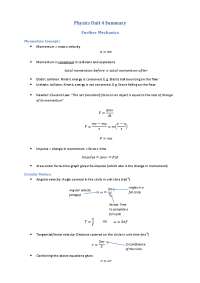 Physics Unit 4 Summary | Schemes and Mind Maps Physics | Docsity
