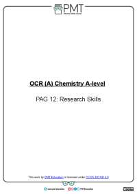 PAG 12 Research Skills - OCR (A) Chemistry A-level | Exams Chemistry ...