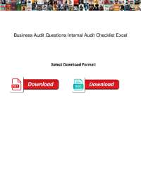 Business Audit Questions Internal Audit Checklist Excel | Lecture notes ...