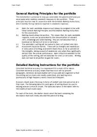 General Marking Principles for the portfolio | Slides English | Docsity