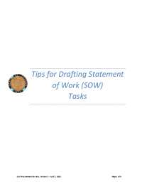Tips for Drafting Statement of Work (SOW) Tasks | Exercises Business ...