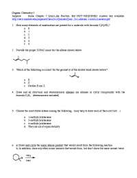 Test 3 Extra Practice 1 EU Alkene Synthesis Mech Types.pdf | Exercises ...