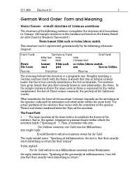 German Word Order: Form and Meaning | Study notes German | Docsity