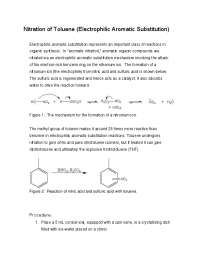 Nitration of Toluene (Electrophilic Aromatic Substitution) | Summaries ...