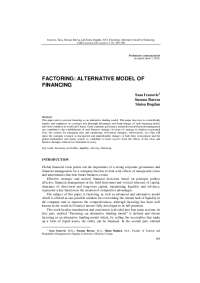 FACTORING: ALTERNATIVE MODEL OF FINANCING | Study notes Business | Docsity