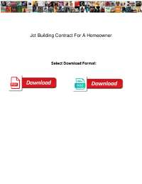 Jct Building Contract For A Homeowner | Summaries Construction | Docsity