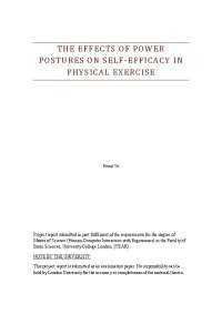 THE EFFECTS OF POWER POSTURES ON SELF-EFFICACY ... | Study Guides ...