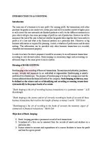 Introduction to Accounting | Study notes Accounting | Docsity