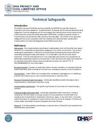 Technical Safeguards | Health.mil | Study Guides, Projects, Research ...