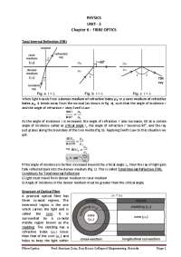 PHYSICS UNIT - 3 Chapter 6 : FIBRE OPTICS | Lecture notes Physics | Docsity