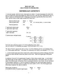 MENDELIAN GENETICS | Study notes Genetics | Docsity