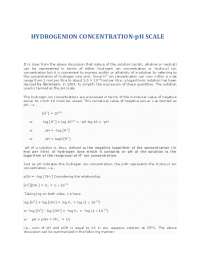 HYDROGENION CONCENTRATION-pH SCALE | Exercises Chemistry | Docsity