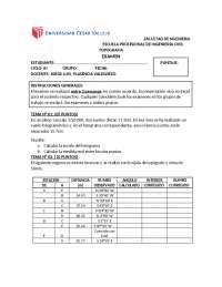 Topografia I practica | Exámenes selectividad de Matemáticas | Docsity