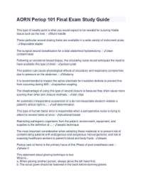 AORN Periop 101 Final Exam Study Guide... | Exams Nursing | Docsity