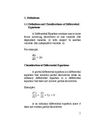 Deferential equations | Study notes Mathematics | Docsity