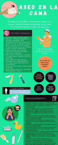 Infografía sobre el tema de aseo del paciente en cama de la materia de ...