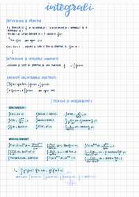 Integrali - teoria, formule ed esempi | Formulari di Matematica | Docsity