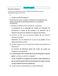 Percepción y Sensación. | Ejercicios de Desarrollo Cognitivo | Docsity