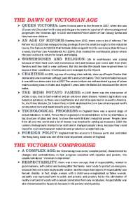 The dawn of victorian age, the victorian compromise | Appunti di Inglese | Docsity