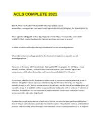 ACLS QUESTIONS WITH CORRECT ANSWERS COMPLETE 2022 | Exams Nursing | Docsity