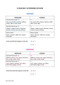 Esercizi sul genere e numero per stranieri | Esercizi di Italiano | Docsity